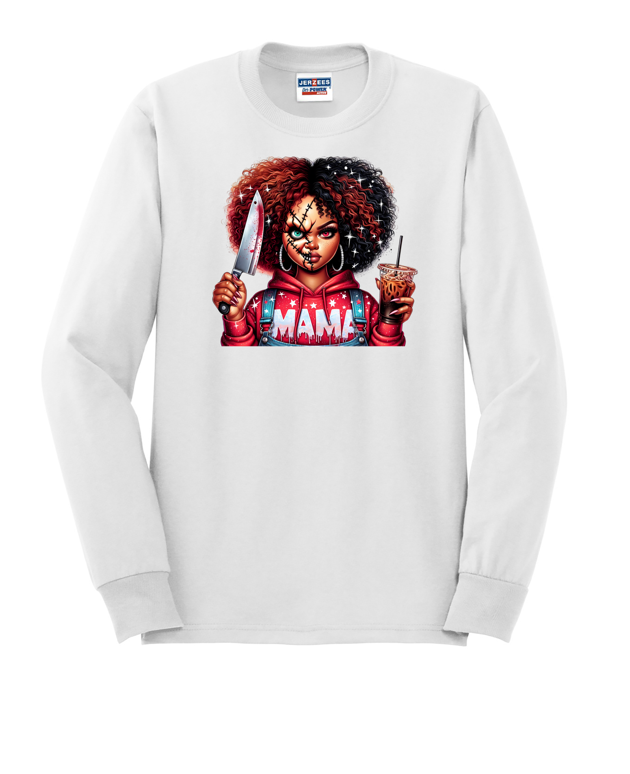 Custom Halloween Chucky Red Hair Mama Crew Neck Sweatshirt