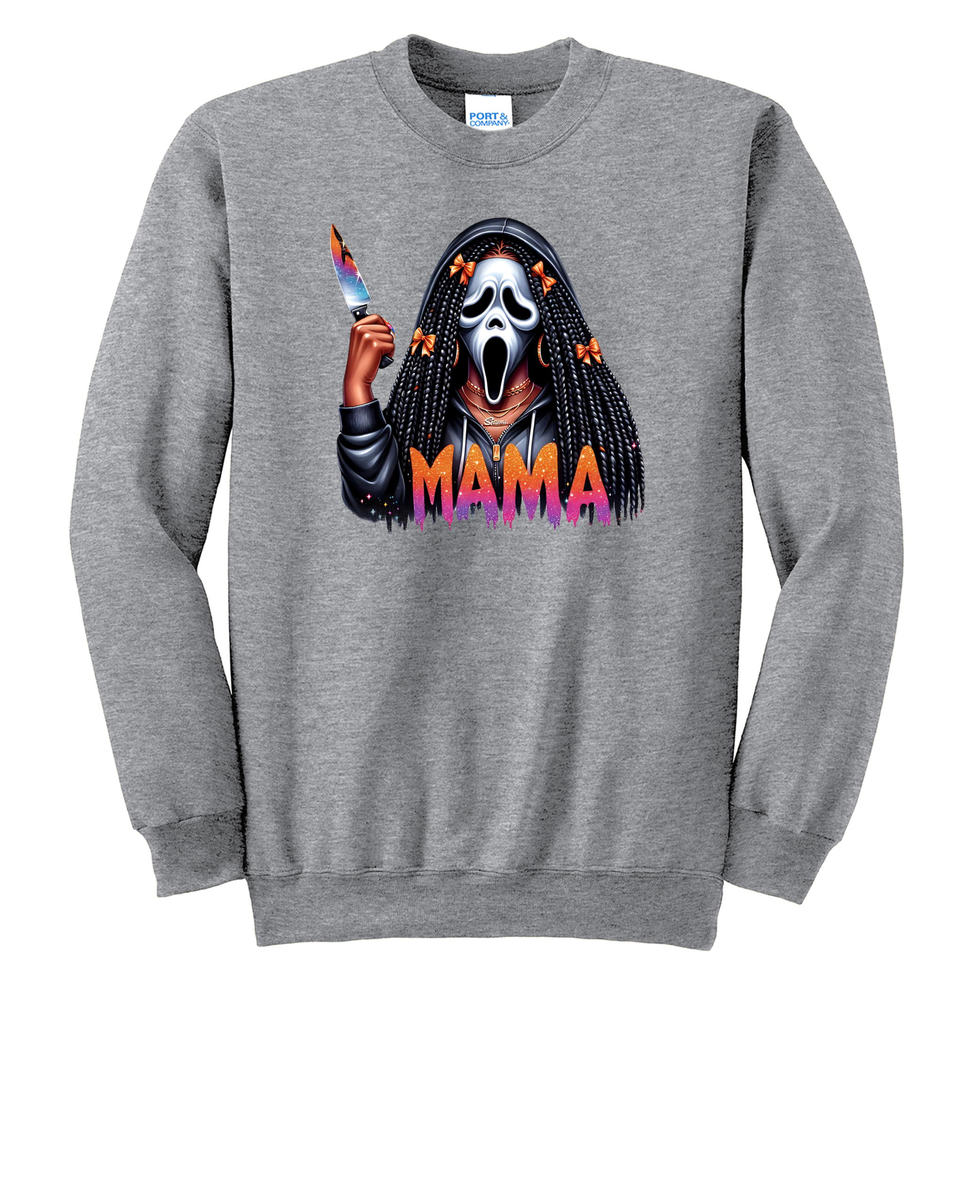 Custom Halloween Scream Mama Crew Neck Sweatshirt