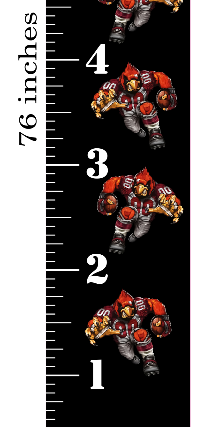 6FT Life Size Growth Chart Arizona Cardinals