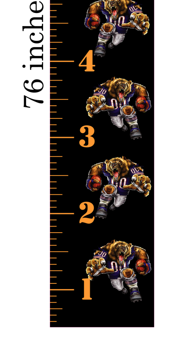 6FT Life Size Growth Chart Chicago Bears