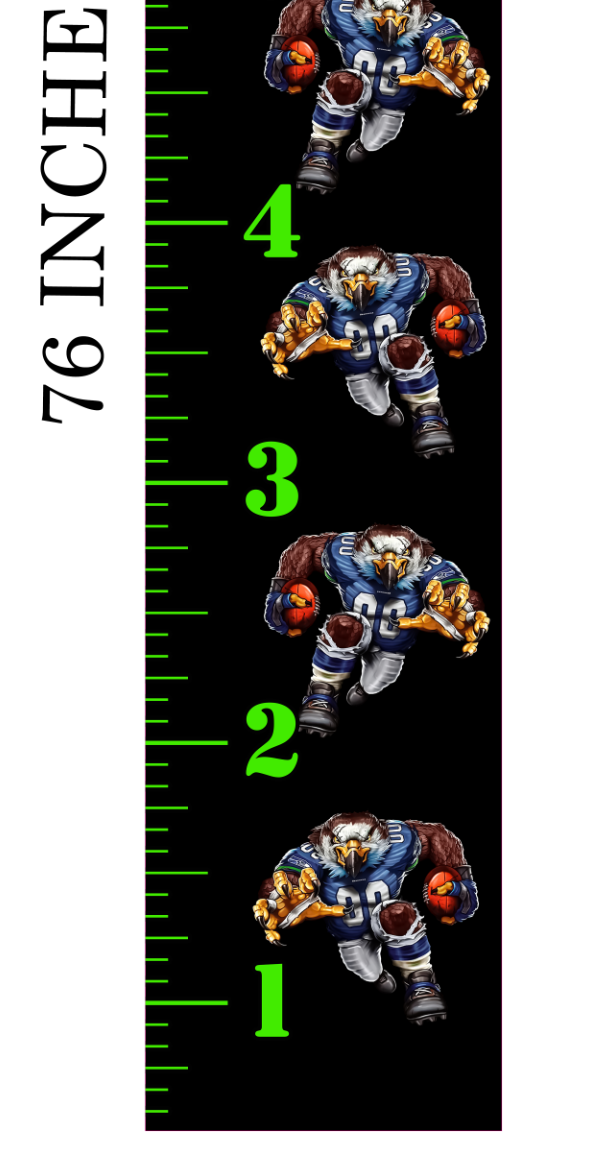 6FT Life Size Growth Chart Seattle Seahawks