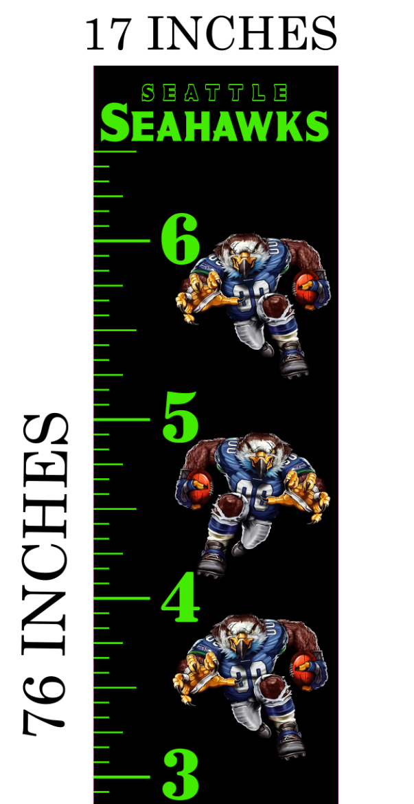 6FT Life Size Growth Chart Seattle Seahawks