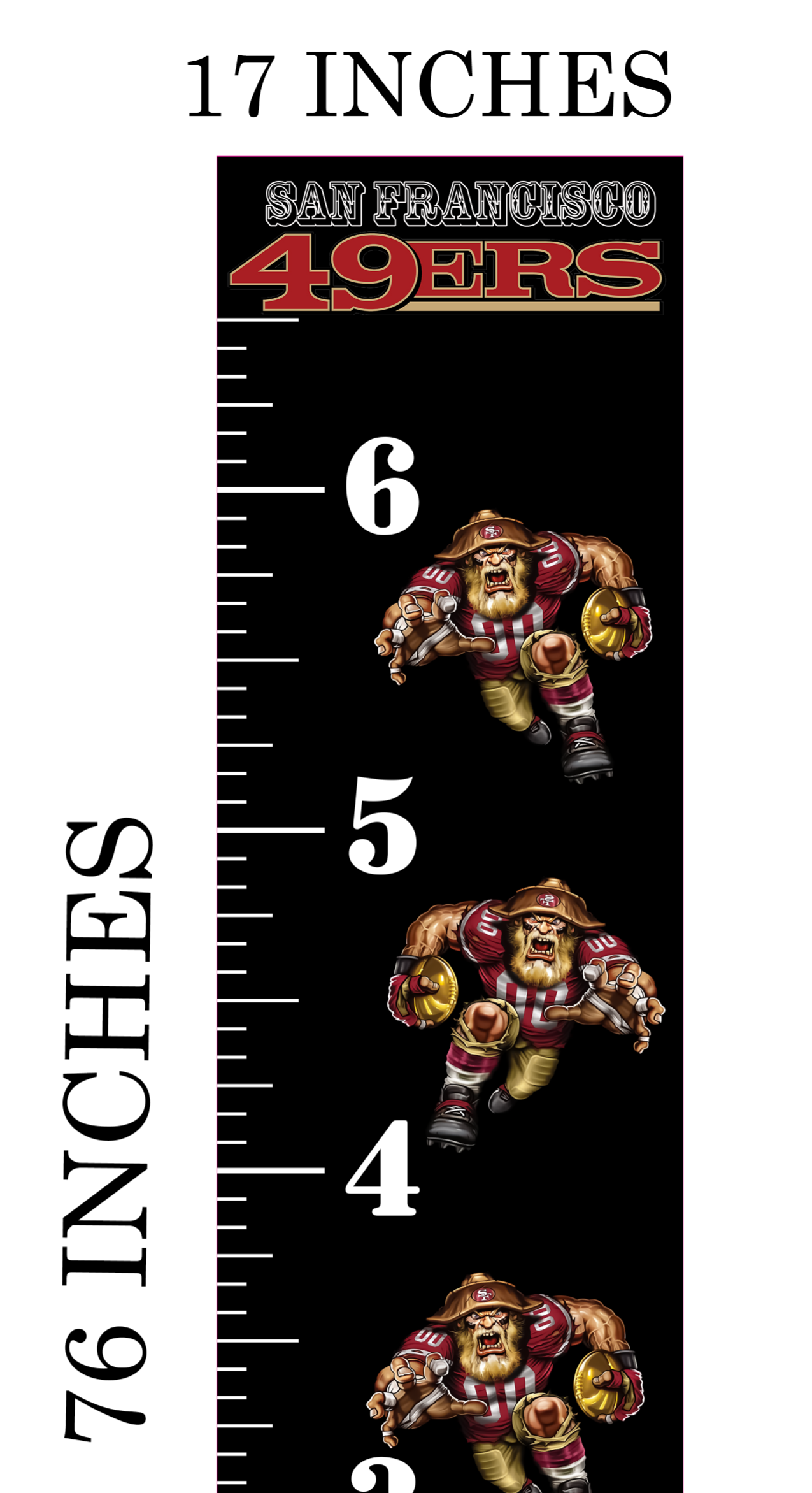 6FT Life Size Growth Chart San Francisco 49ers