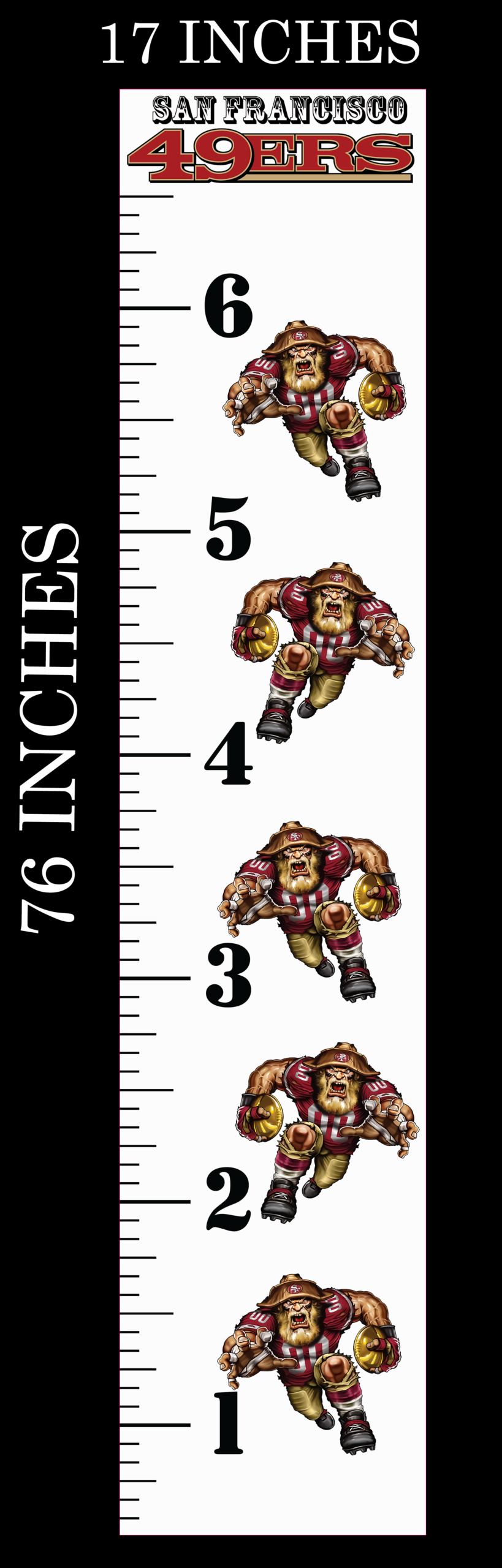 6FT Life Size Growth Chart San Francisco 49ers