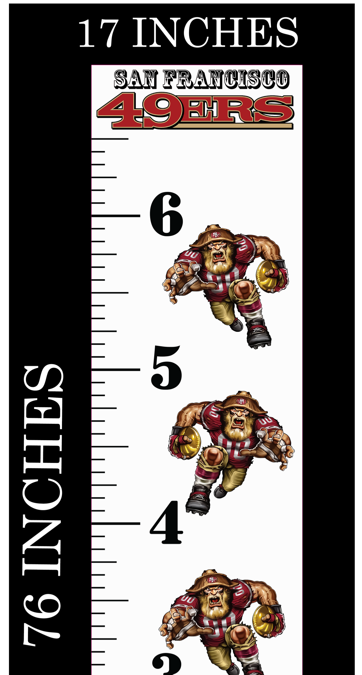 6FT Life Size Growth Chart San Francisco 49ers